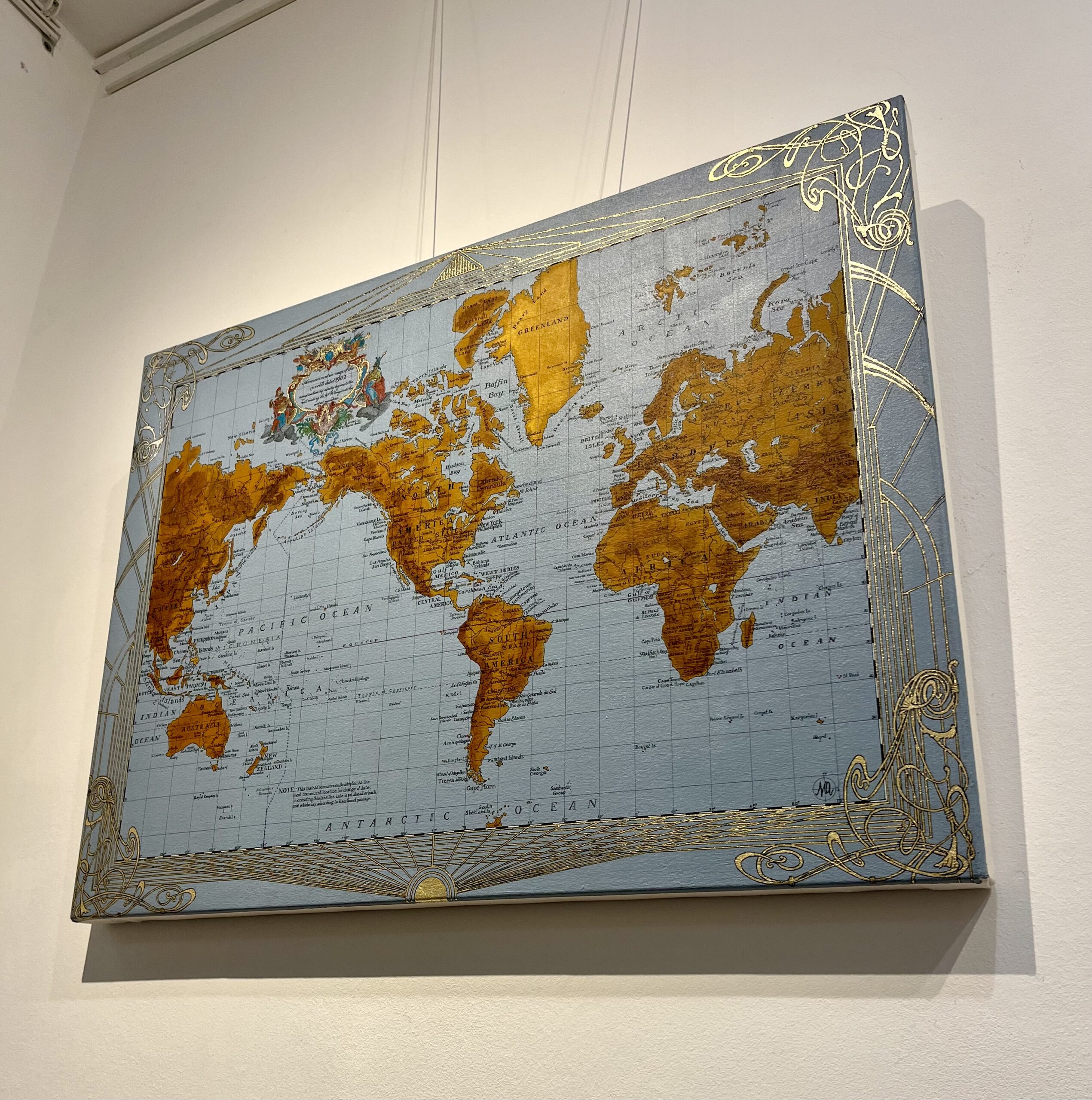 1902 Americacentric Map of the World by Marco Araldi - London ...